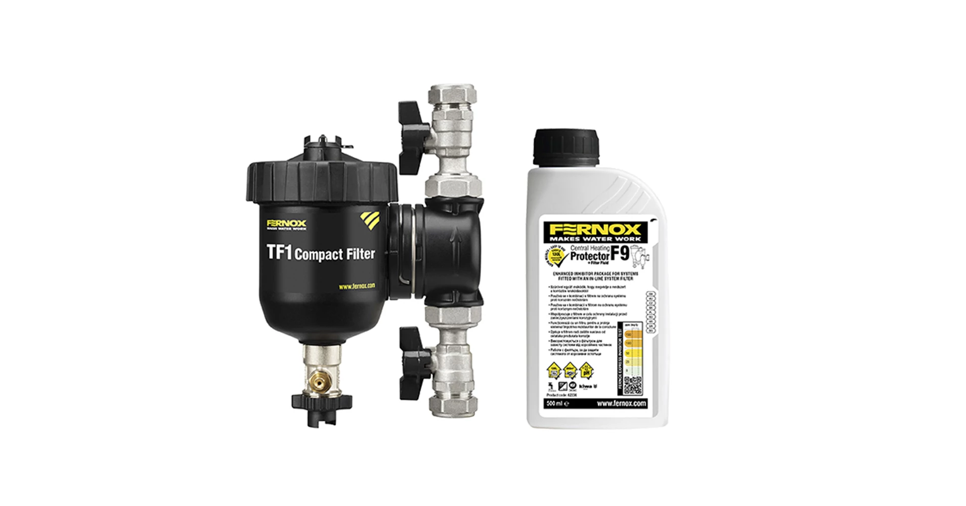 FERNOX TF1 COMPACT kis helyigényű nagy teljesítményű mágneses vízszürő ...